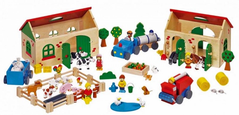 My Farm! 71 Pieces, Wood | E&O Montessori, US
