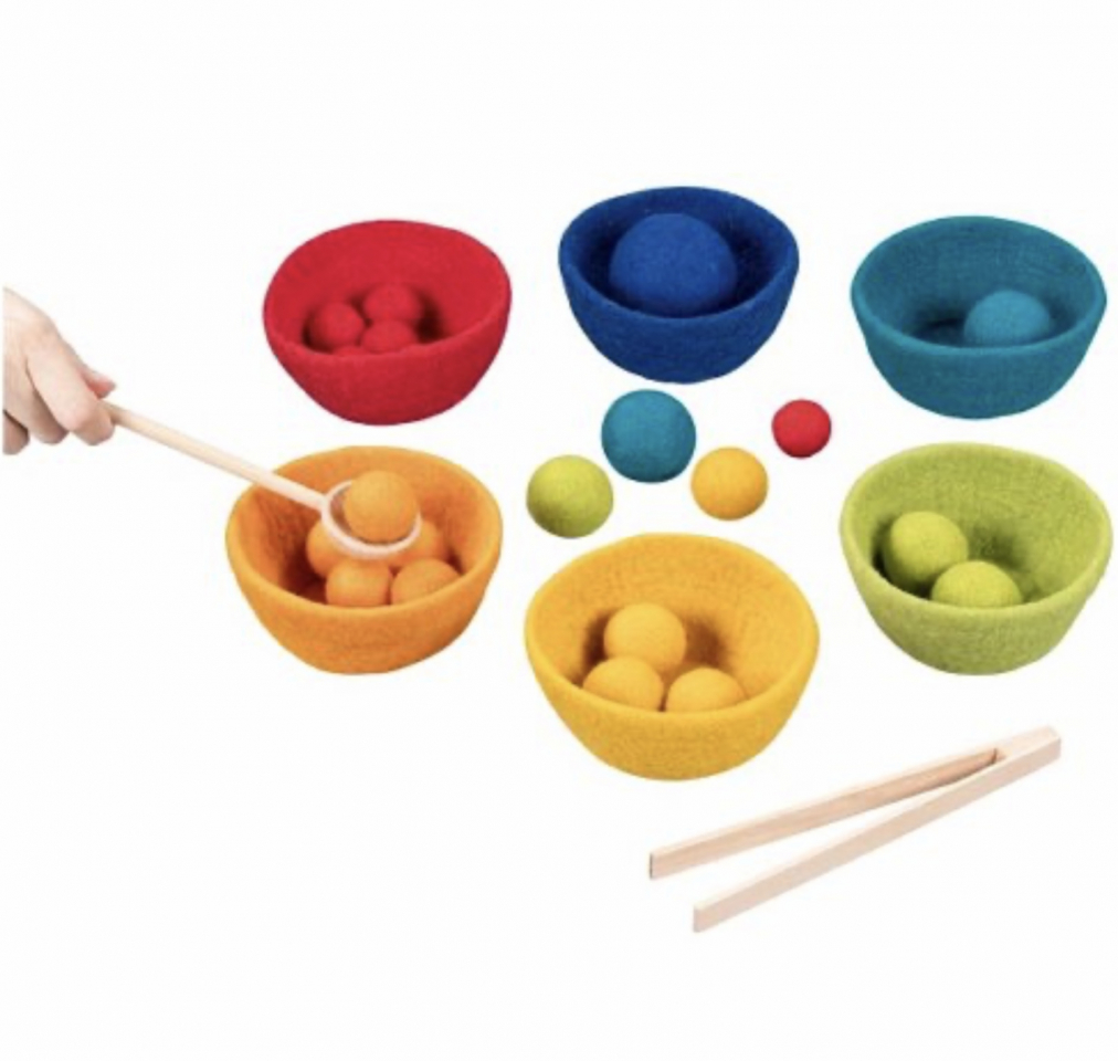 Color Sorting Game – Wool Felt Bowls | E&O Montessori, US
