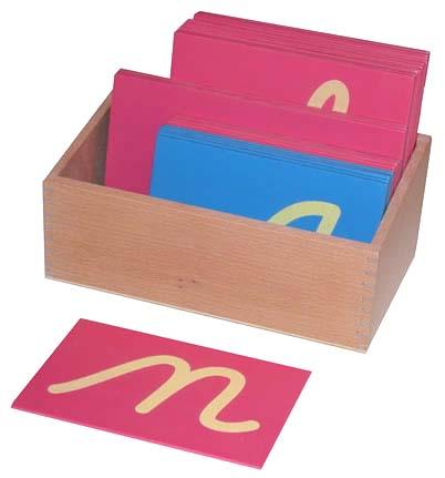 Sandpaper Letters - Cursive with Box - Lower Case | E&O Montessori, US