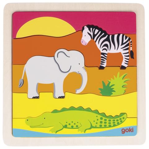 In Africa, Wooden Puzzle | E&O Montessori, US