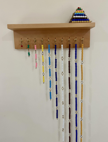 Short Bead Chains & Squares with Wall Frame | E&O Montessori, US